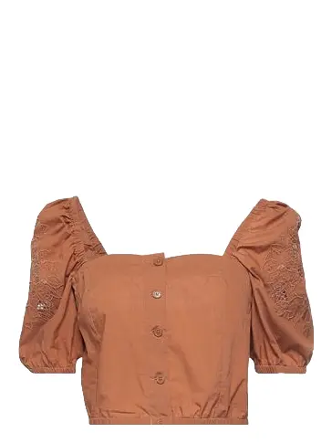Pinko Woven Top With Embroidery - Brown