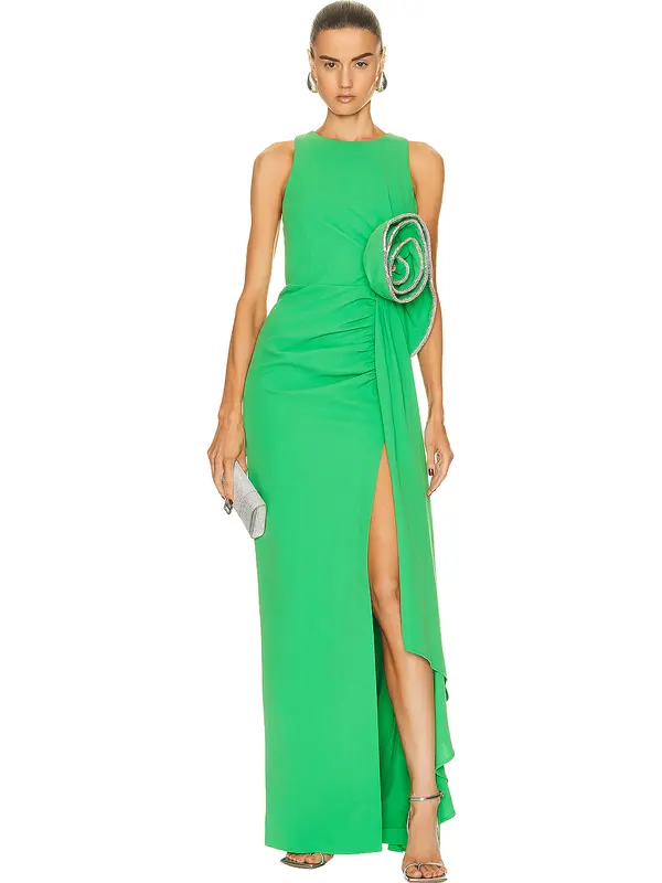 Rachel Gilbert Santiago Gown - Green