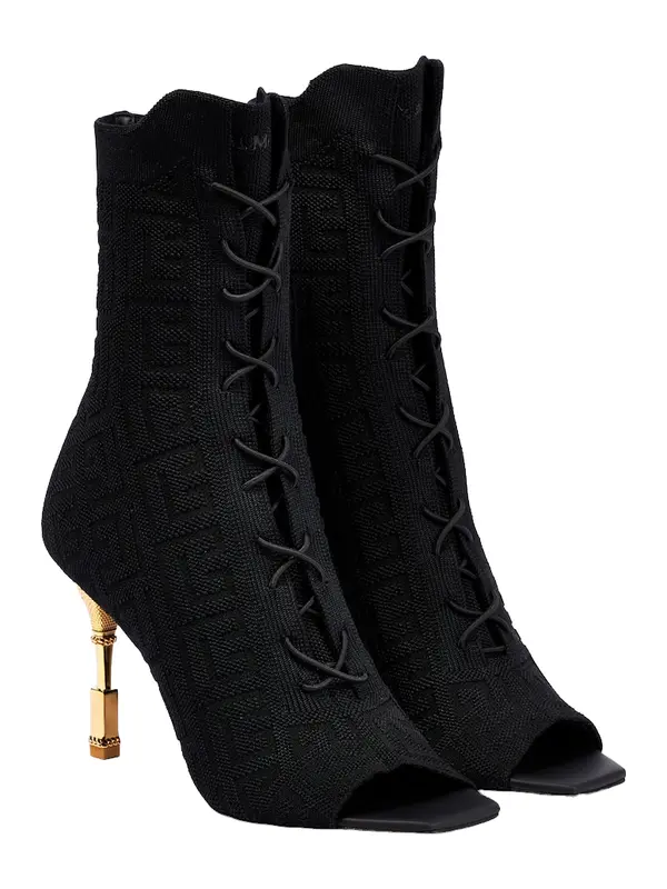 Balmain Moneta Lace-up Boots - Black