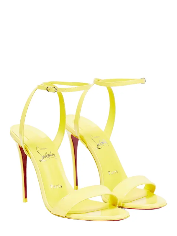 CHRISTIAN LOUBOUTIN Loubigirl 100 Patent Leather Sandals - Yellow