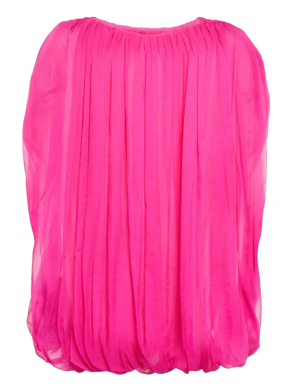 Rick Owens Gathered Silk Chiffon Top - Pink