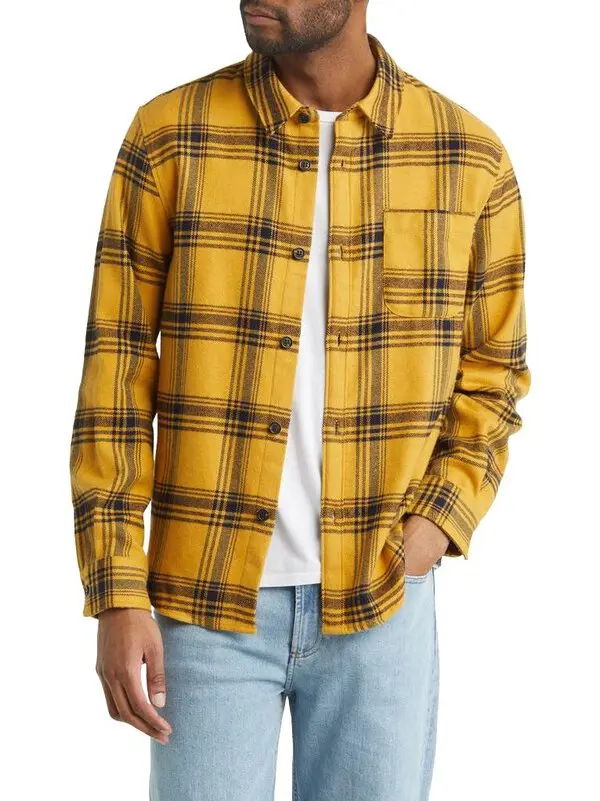 A.p.c. Surchemise Trek Plaid Flannel Button-up Shirt - Yellow