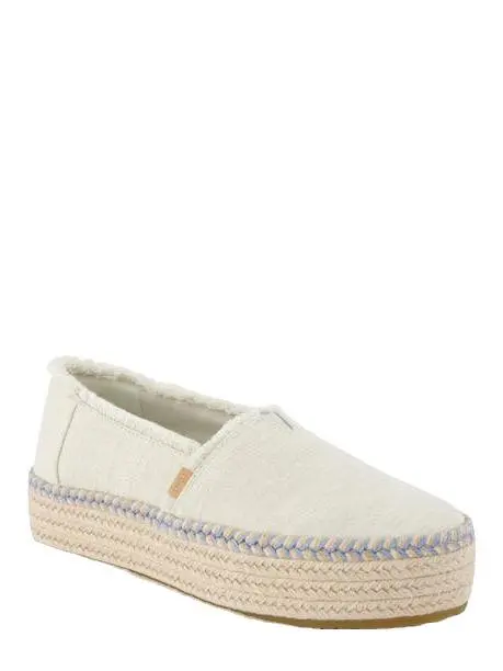 Toms Valencia Platform Espadrille - White Multi