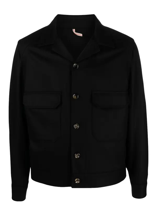 DELL'OGLIO Long-sleeve Button-up Shirt - Black