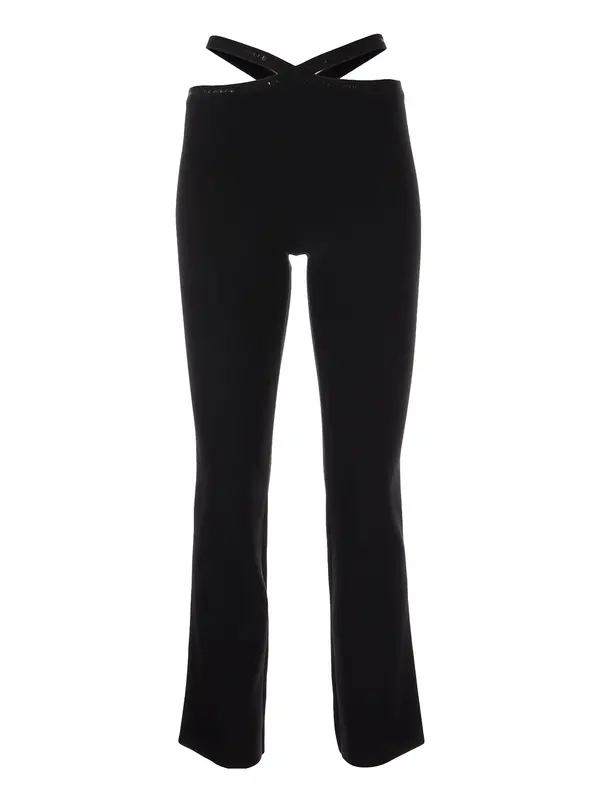 Alexander Wang Criss-cross Logo-trim Leggings - Black
