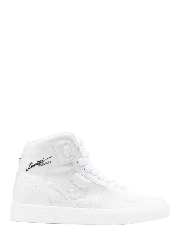 Philipp Plein Super Street Skull Bones Hi-top Sneakers - White