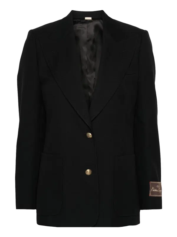 Gucci Single-breasted Twill Blazer - Black