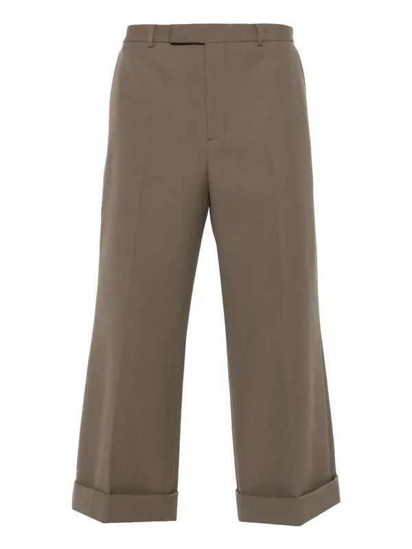 Gucci Wide-leg Wool Trousers - Brown