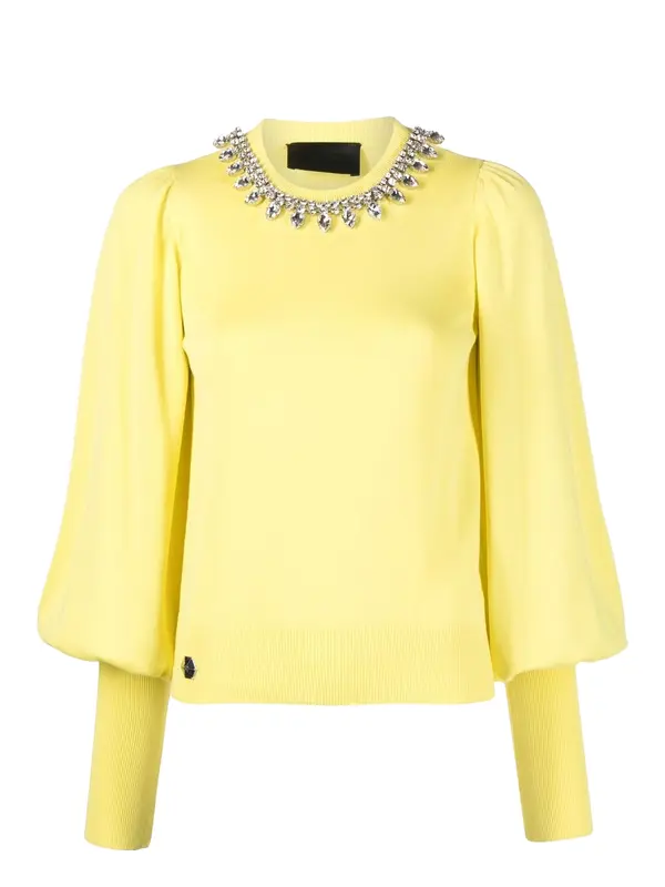 Philipp Plein Rhinestone-embellished Jumper - Yellow