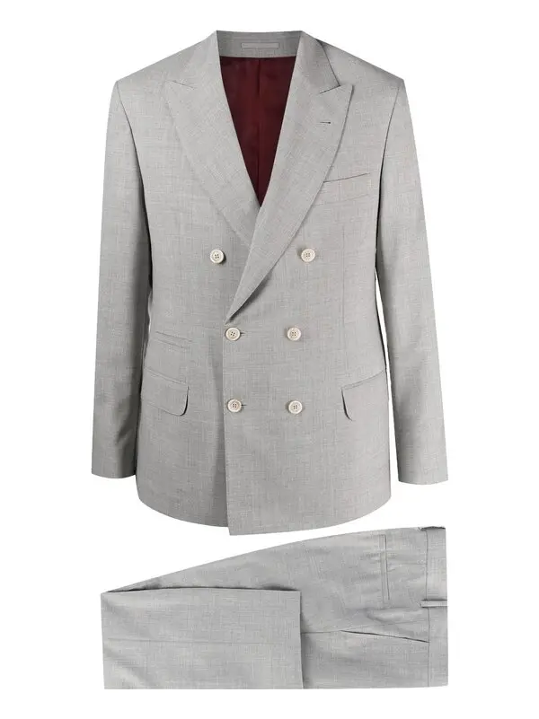 Brunello Cucinelli Double-breasted Two-piece Suit - Grey