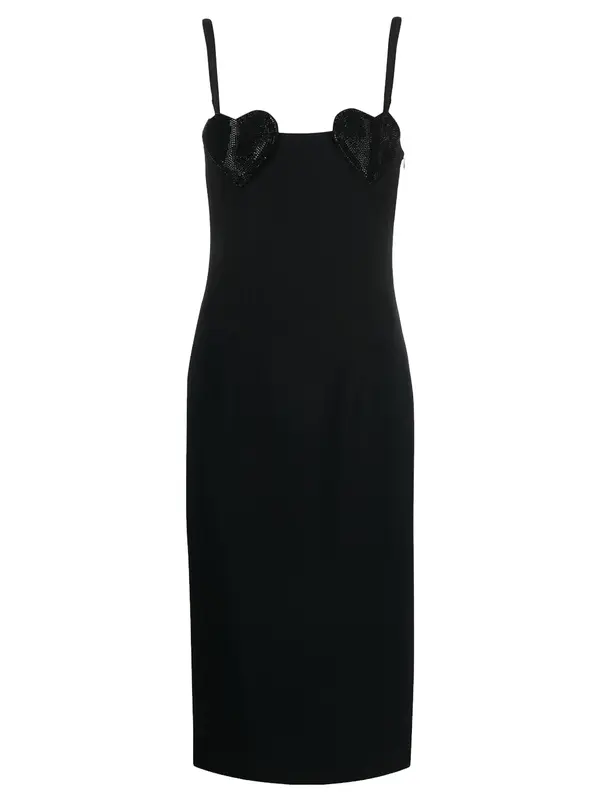 Blumarine Heart-appliqué Pencil Midi Dress - Black