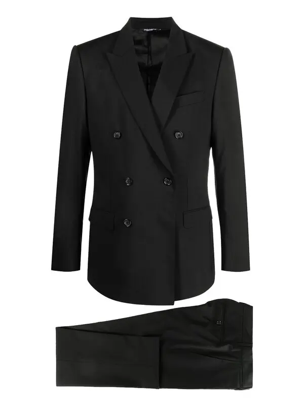 Dolce & Gabbana Martini-fit Double-breasted Suit - Black