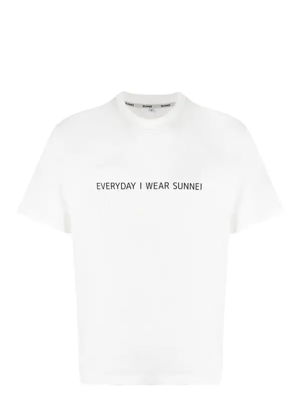 Sunnei Slogan-print Cotton T-shirt - White