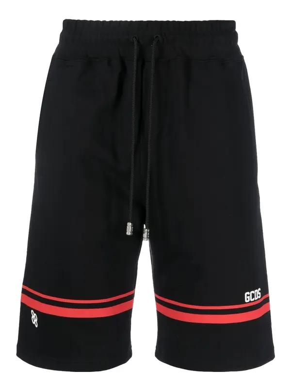 Gcds Logo-print Track Shorts - Black