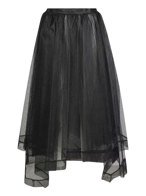 Alexander McQueen Asymmetric Tiered Skirt - Black