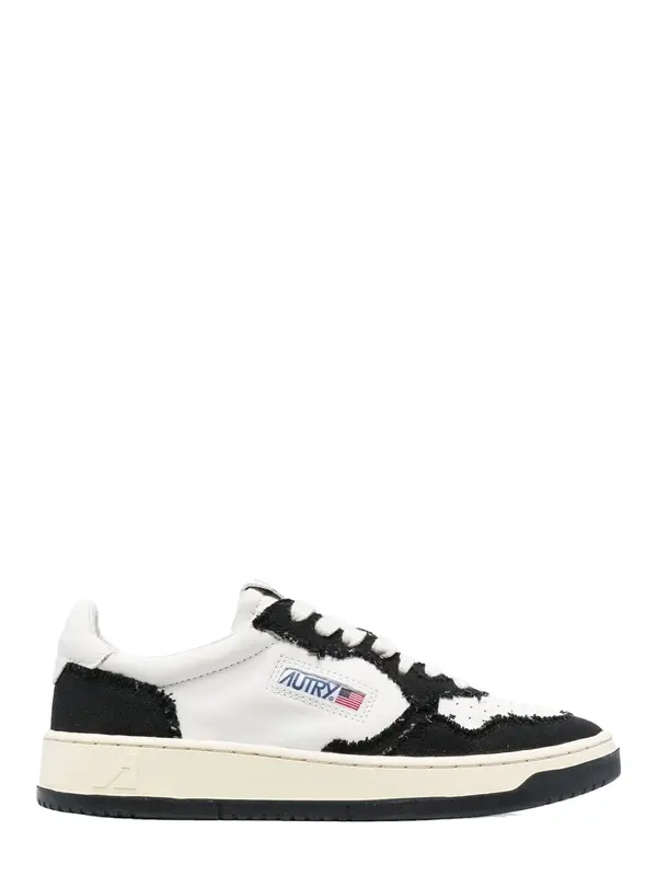 AUTRY Frayed Panels Lace-up Sneakers - White