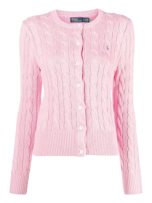 Polo Ralph Lauren Polo Pony Cable-knit Cardigan - Pink