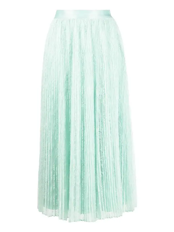 TWINSET Pleated High-waisted Midi Skirt - Green