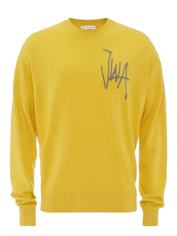 JW Anderson Logo-embroidered Jumper - Yellow