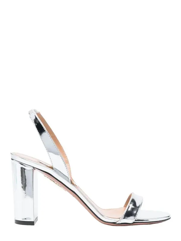 AQUAZZURA So Nude 85mm Slingback Sandals - Silver