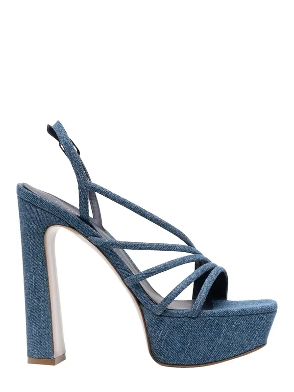 LE SILLA 145mm Denim Platform Sandals - Blue
