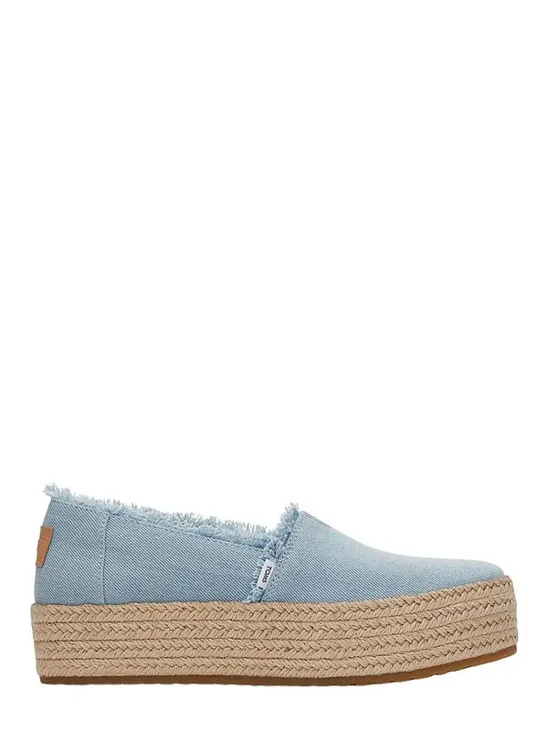 Toms Valencia Platform Espadrille Flats - Light/pastel Blue