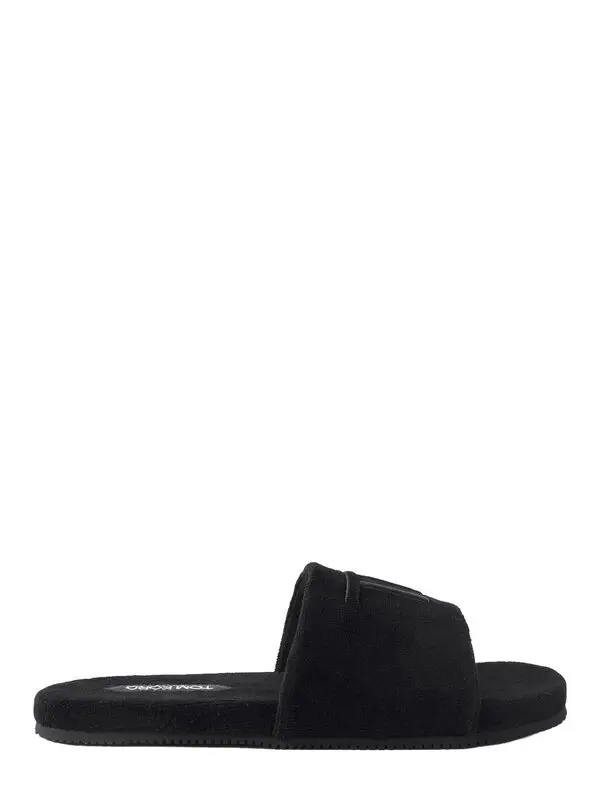 TOM FORD Harrison Logo-embroidered Terry Sandals - Black