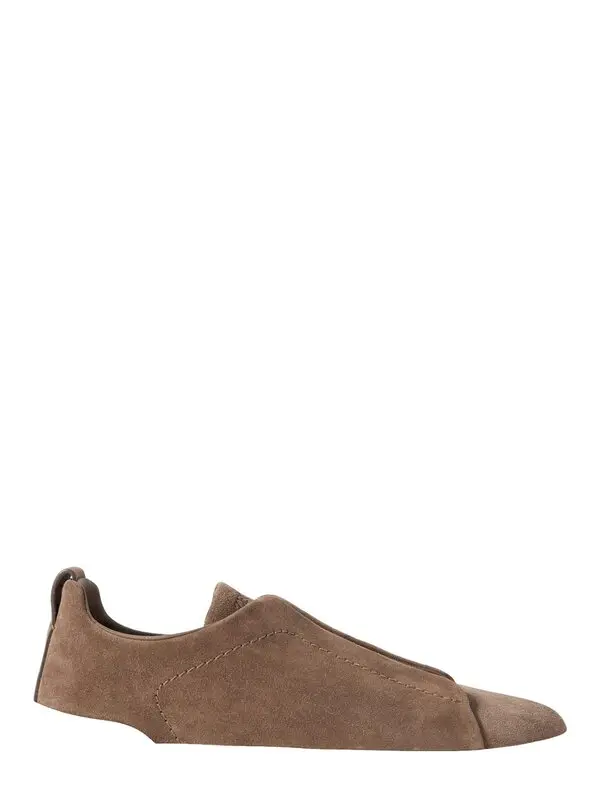 Zegna Triple Stitch™ Suede Slip-on Sneakers - Brown