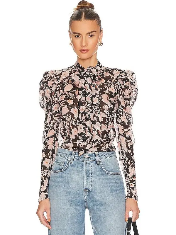 Bardot Amielie Floral Blouse - Apricot Floral