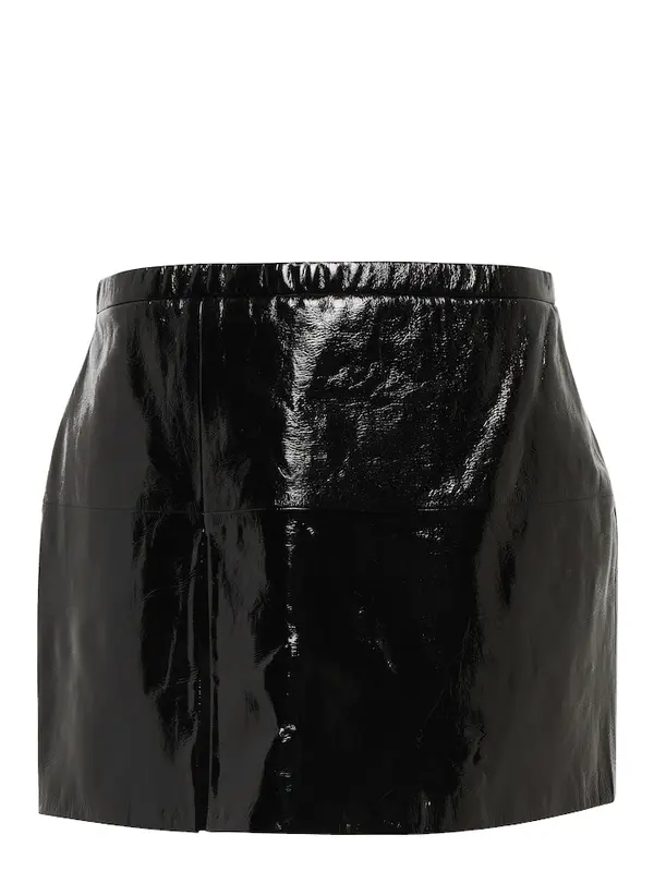 Stouls Franny Patent Leather Miniskirt - Blue