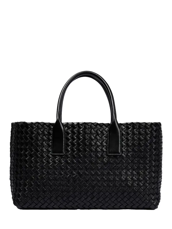 Bottega Veneta Cabat Small Leather Tote - Black