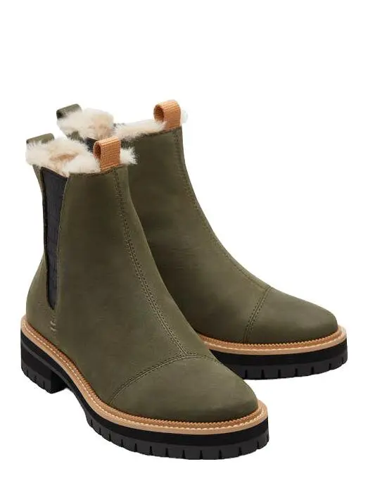 Toms Dakota Faux Fur Lined Chelsea Boot - Green