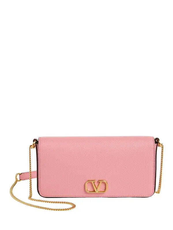 Valentino Garavani Vlogo Leather Crossbody Pouch - A76 Candy Rose