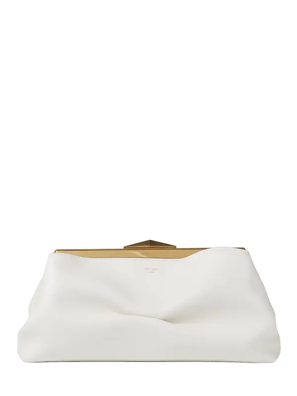 JIMMY CHOO Diamond Frame Clutch - White