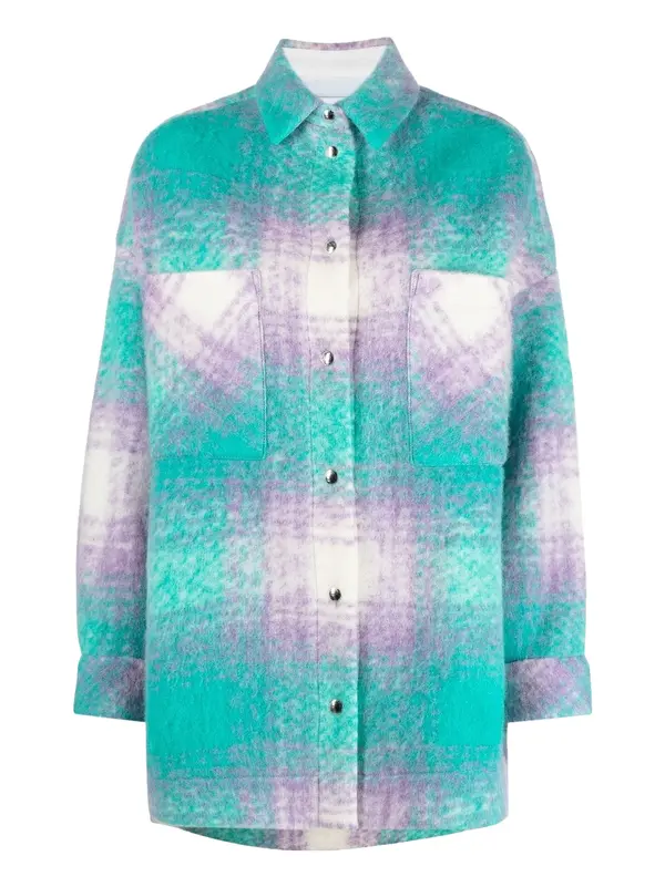 IRO PARIS Valaria Plaid Overshirt - Purple