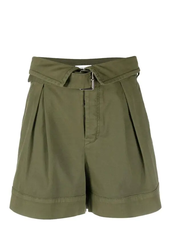 Pinko Judo Belted Shorts - Green