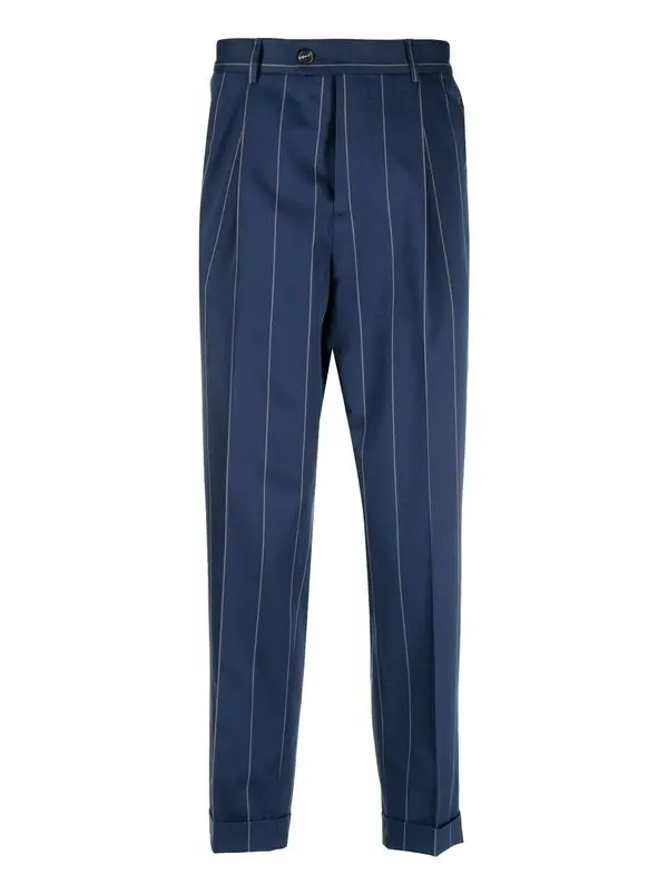 Brunello Cucinelli Pinstriped Cropped Trousers - Blue