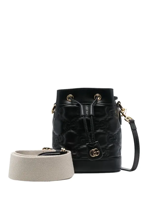 Gucci Gg Matelassé Bucket Bag - Black