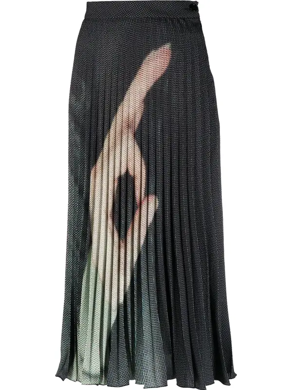 MAISON MARGIELA High-waisted Pleated Skirt - Black