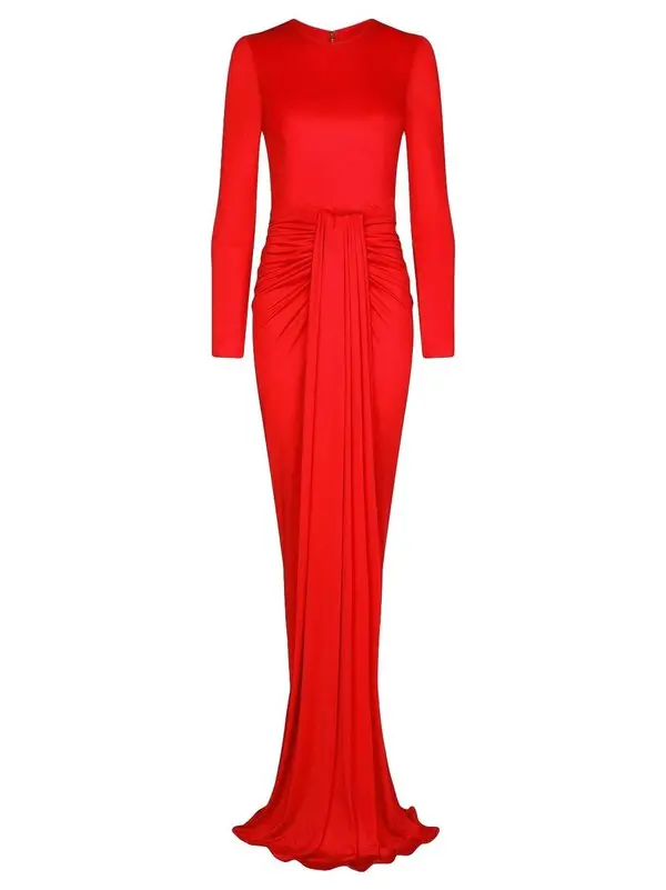 Dolce & Gabbana Draped-detail Organzine Evening Gown - Red