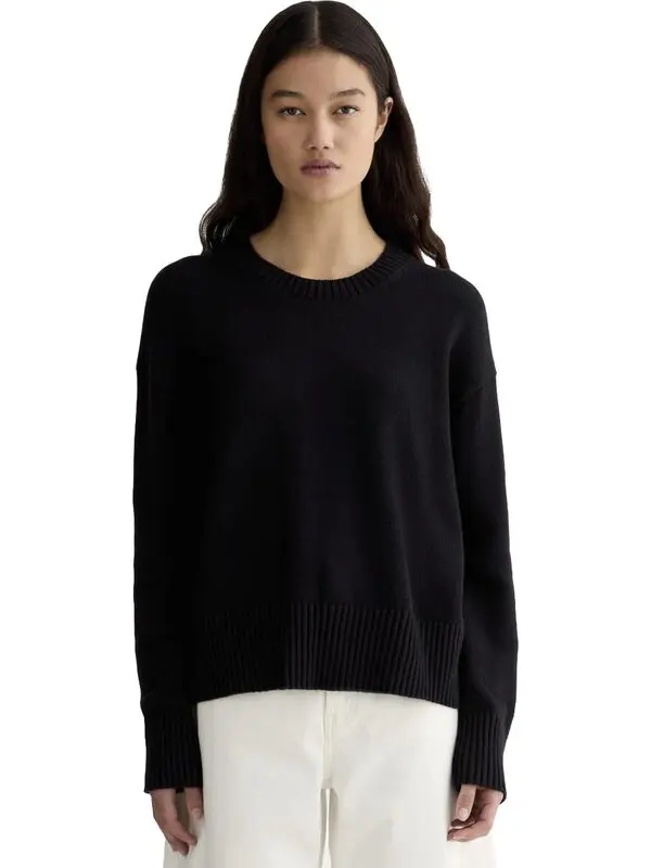 Everlane Boxy Cotton Sweater - Black