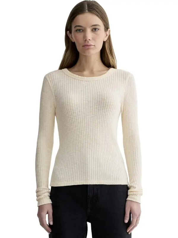 Everlane Cozy Rib Long-sleeve T-shirt - Bone