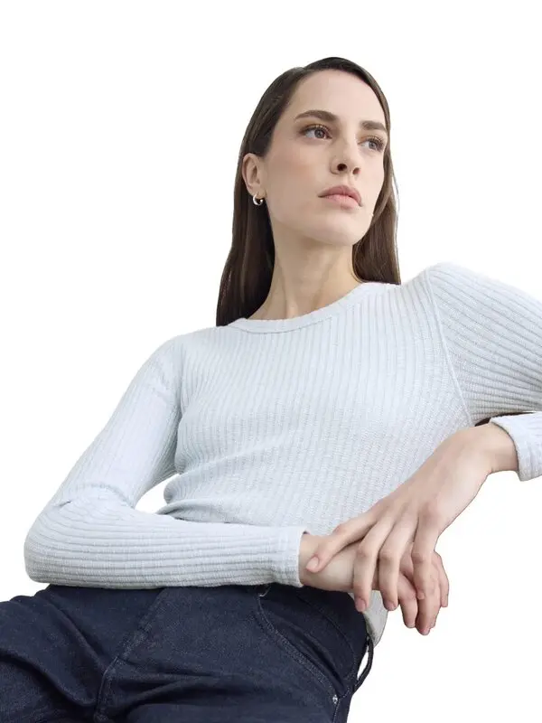 Everlane Cozy Rib Long-sleeve Tee - Skywriting