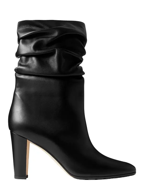 Manolo Blahnik Calasso 90 Leather Ankle Boots - Black