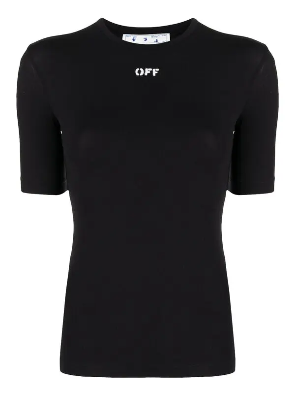 Off-White Logo-print Stretch T-shirt - Black
