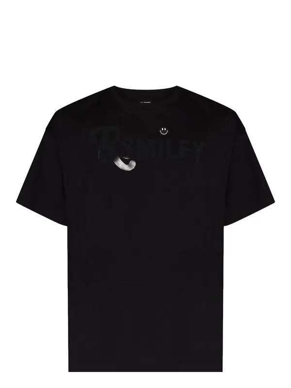 Raf Simons X Smiley Slogan-print T-shirt - Black