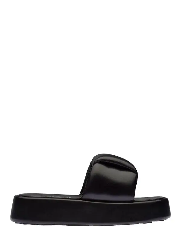 Miu Miu Padded Nappa Leather Sandals - Black