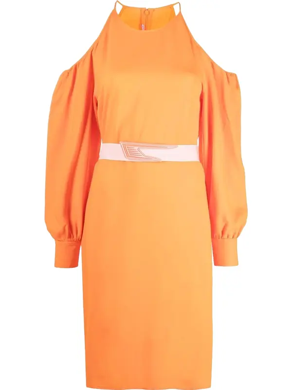 Stella McCartney Off-shoulder Midi Dress - Orange