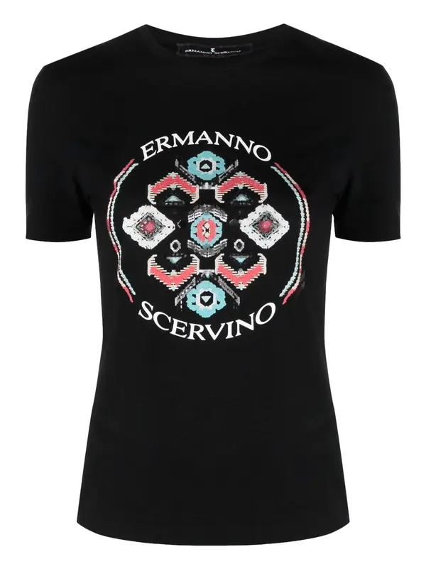 Ermanno Scervino Abstract Logo T-shirt - Black