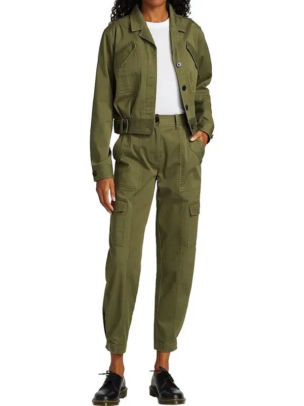 Derek Lam 10 Crosby Elian Mid-rise Stretch Cargo Pants - Fatigue